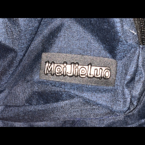 MeiJieLuo | Bags | Unisex Navy Blue Canvas Shoulder Sling Bag | Poshmark